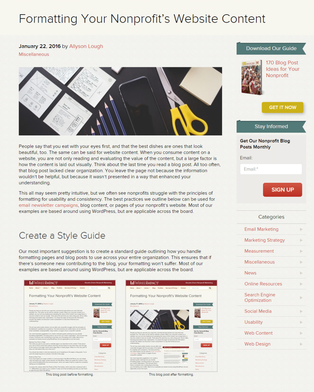 Formatting Your Nonprofit’s Website Content - Wired Impact
