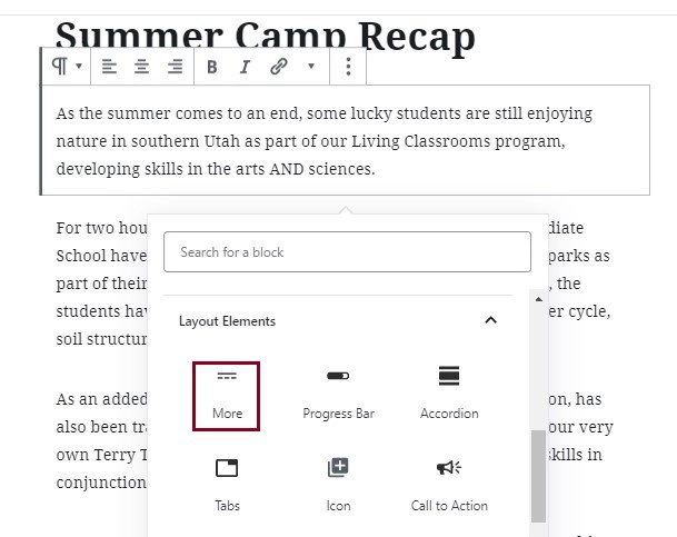 Formatting Text on a Page or Post - Wired Impact