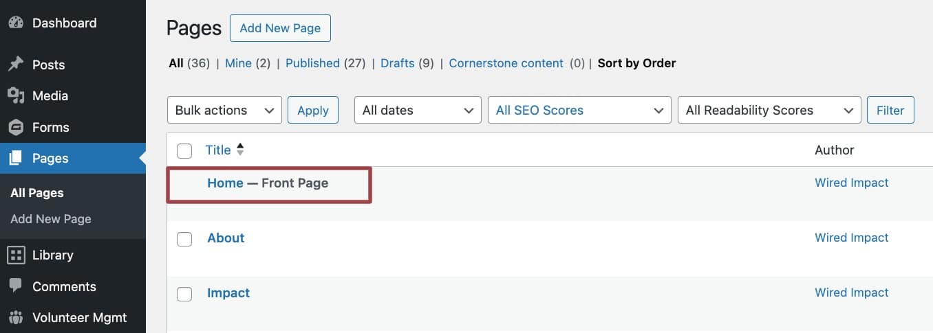 Adjusting Homepage Content on Pioneer - Wired Impact